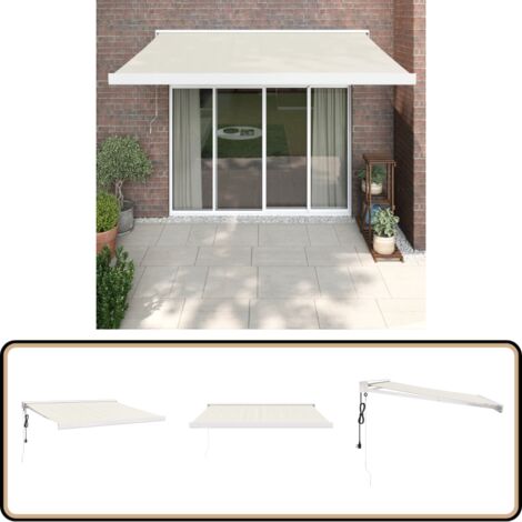 Markise Einziehbar Creme 3x2,5 m Stoff und Aluminium - Markise ...