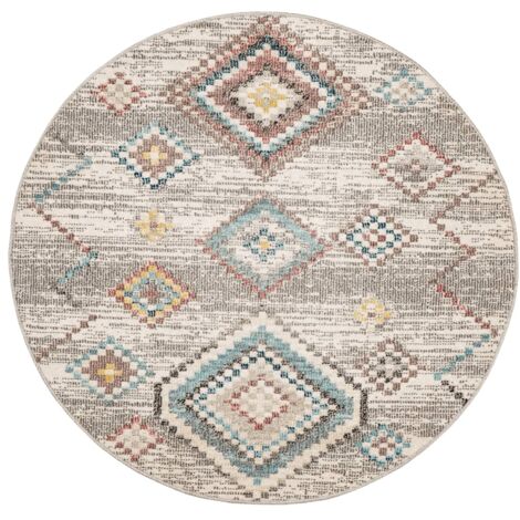 Teppich ARBIZU Indoor und Outdoor Vintage-Design Ø 200 cm - Runder ...