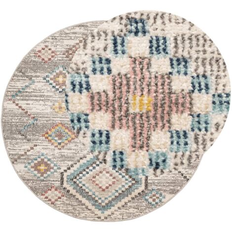 Teppich ARBIZU Indoor und Outdoor Vintage-Design Ø 200 cm - Runder ...