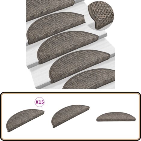 Treppenmatten Selbstklebend Sisal-Look 15 Stk 56x17x3 Hellbraun ...