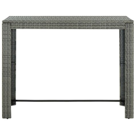 Garten-Bartisch Grau 140,5x60,5x110,5 cm Poly Rattan - Gartentisch ...