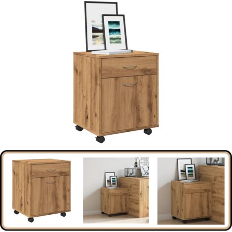 vidaXL Rollcontainer Artisan-Eiche 45x38x54 cm Holzwerkstoff