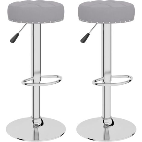 Barhocker 2 Stk. Grau Stoff - Barhocker - Tresenhocker - Küchenhocker ...