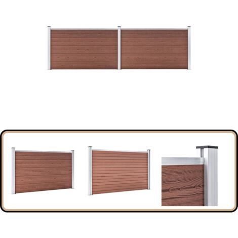 Gartenzaun WPC 353x106 cm Braun - Gartenzaun - WPC Zaun - Holz-Look ...