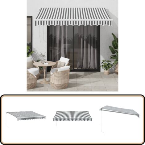 Markise Manuell Anthrazit & Weiß 300x250 cm - Markise - Sonnenschutz ...