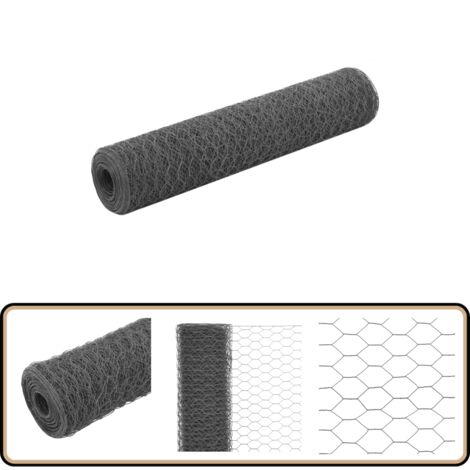 Drahtzaun Stahl mit PVC-Beschichtung 25x0,75 m Grau - Zaun Aus Stahl ...