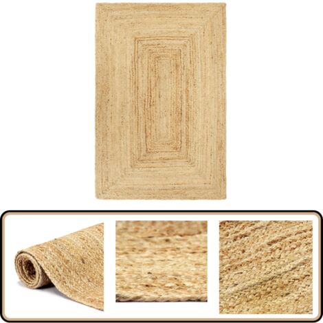 Teppich Handgefertigt Jute 180x250 cm - Naturfaser Teppich - Jute ...