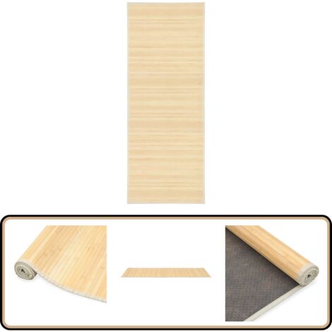 Teppich Bambus 80x200 cm Natur - Bambus Teppich - Naturfaser Teppich ...