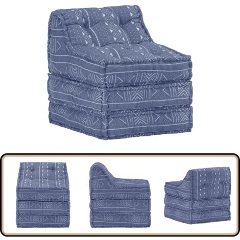 Modularer Pouf Indigo Stoff - Sitzsack - Modulares Sofa - Lounge Möbel ...