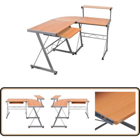 Eck-Computertisch Braun 132x112x99 cm Holzwerkstoff - Eck-Schreibtisch ...