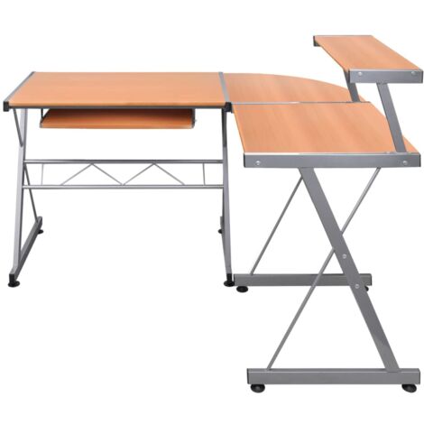 Eck-Computertisch Braun 132x112x99 cm Holzwerkstoff - Eck-Schreibtisch ...