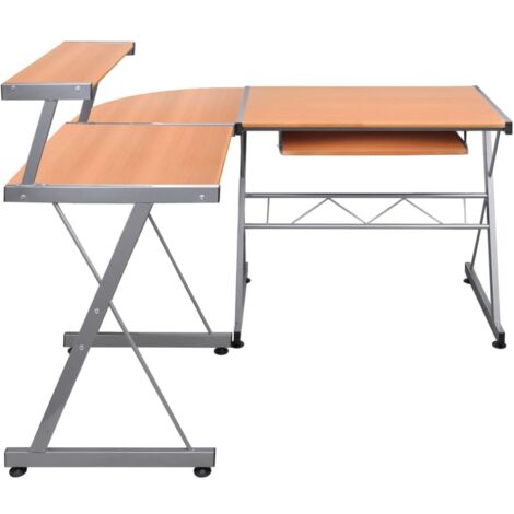 Eck-Computertisch Braun 132x112x99 cm Holzwerkstoff - Eck-Schreibtisch ...