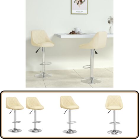 Barhocker 2 Stk. Creme Kunstleder - Barhocker - Küchenhocker ...
