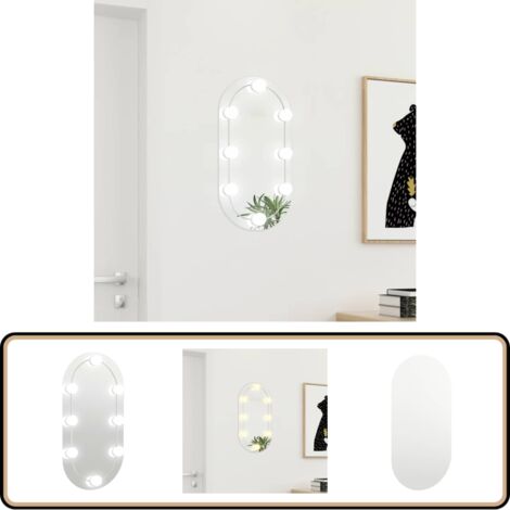Spiegel mit LED-Leuchten 60x30 cm Glas Oval - Spiegels - LED-Spiegel ...