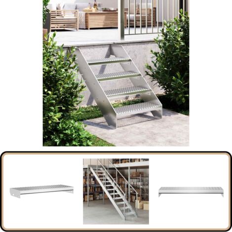 Gitterroststufe 60x24x7 cm Verzinkter Stahl - Treppenstufe - Gitterrost ...