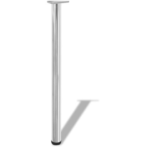 4x höhenverstellbares Tischbein Chrom 870 mm - Tischbein ...