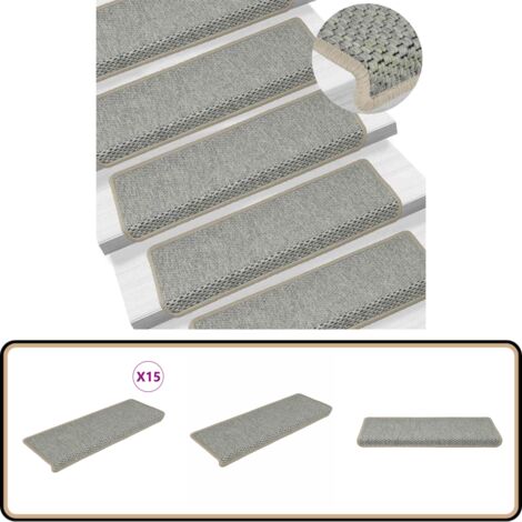 Treppenmatten Selbstklebend Sisal-Look 15 Stk 65x21x4 Grün ...