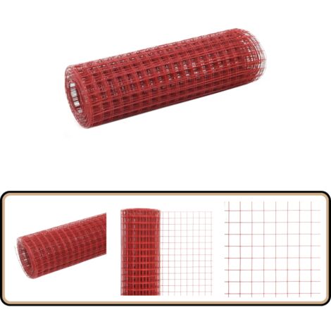 Drahtzaun Stahl mit PVC-Beschichtung 25x0,5 m Rot - Zaun Aus Stahl ...