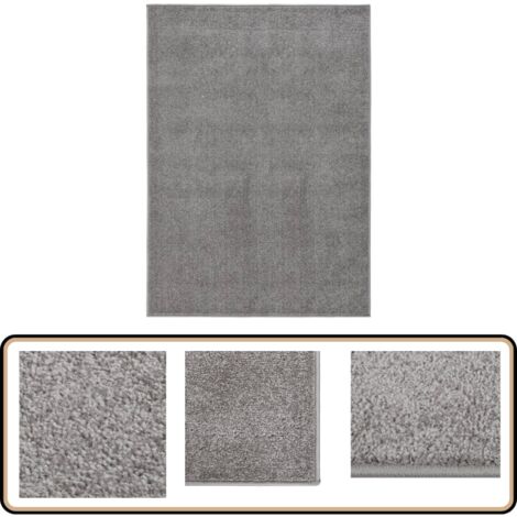 Teppich Kurzflor 120x170 cm Grau - Wohnzimmerteppich - Grauer Teppich ...