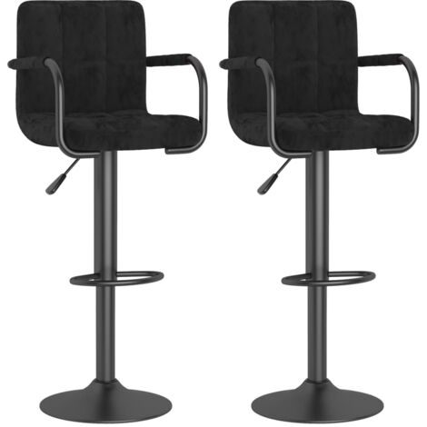 Barhocker 2 Stk. Schwarz Samt - Barhocker - Samtsitz - Schwarzer ...