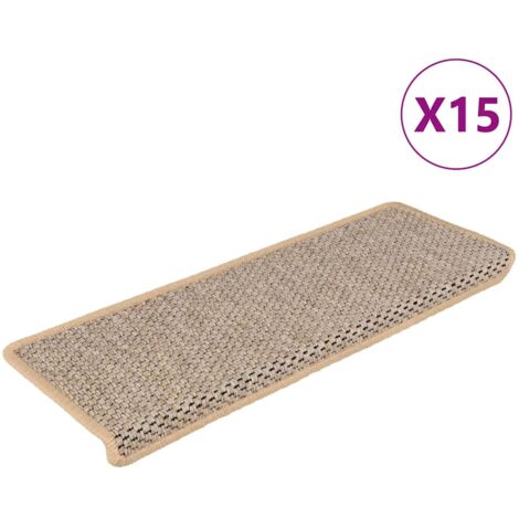 Treppenmatten Selbstklebend Sisal 15 Stk. 65x21x4 cm Hellbeige ...