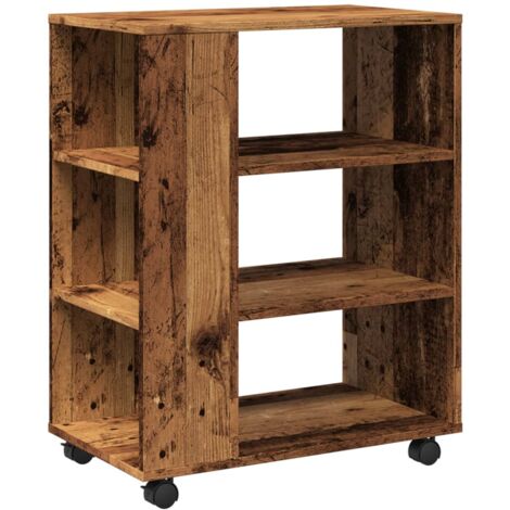 vidaXL Rollcontainer Altholz-Optik 60x35x75 cm Holzwerkstoff