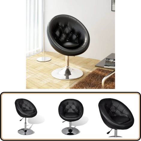 Cocktailsessel Schwarz Kunstleder - Barhocker - Cocktailstuhl ...