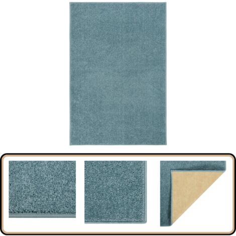 Teppich Kurzflor 160x230 cm Blau - Blauer Teppich - Wohnzimmer Teppich ...