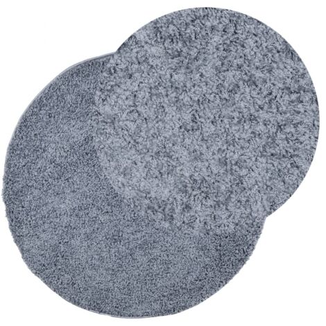 Teppich Shaggy Hochflor Modern Blau Ø 240 cm - Shaggy Teppich ...