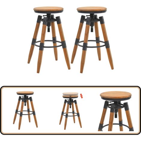 Barhocker 2 Stk. Tanne Massivholz - Industriel Design - Barhocker ...