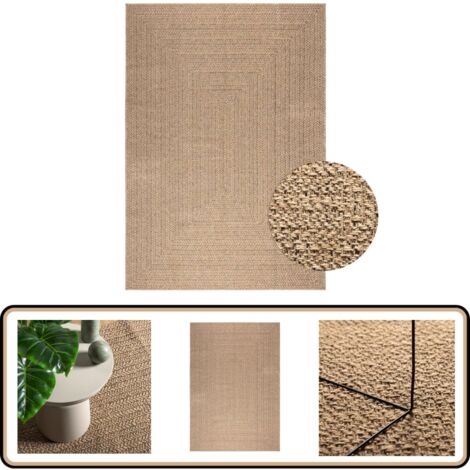 Teppich 160x230 cm Jute-Optik Innen und Außen - Outdoor-Teppich ...