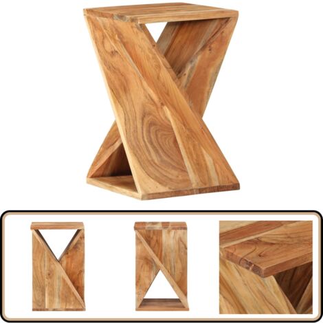 Beistelltisch 35x35x55 cm Massivholz Akazie - Massivt Holztisch - Holz Side Table - Akzentmöbel ...