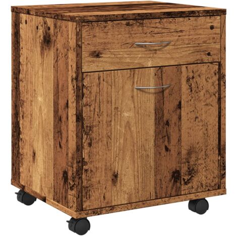 vidaXL Rollcontainer Altholz-Optik 45x38x54 cm Holzwerkstoff