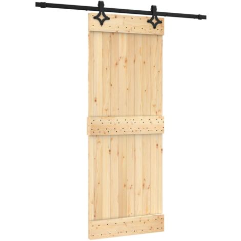 Schiebetür mit Beschlag 80x210 cm Massivholz Kiefer - Kiefernholztür ...