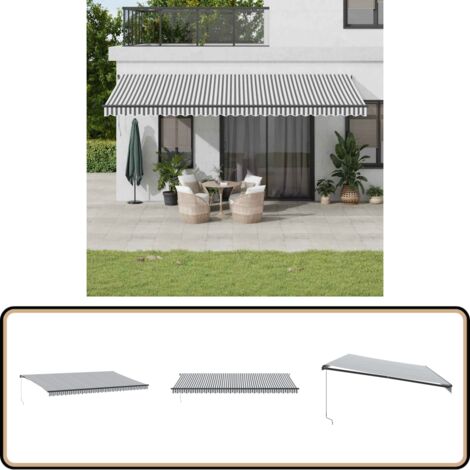 vidaXL Markise Manuell Anthrazit und Weiß 600x300 cm
