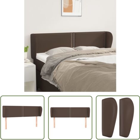 The Living Store Kopfteil mit Ohren Braun 147x23x78/88 cm Kunstleder ...
