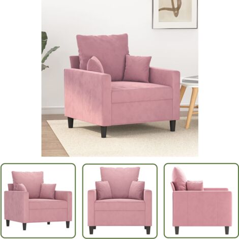 The Living Store Sessel Rosa 60 cm Samt - Samtsofa - Rosa Sessel ...