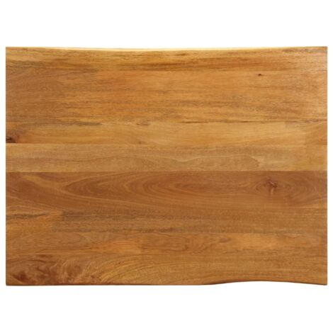 The Living Store Tischplatte mit Baumkante 90x80x2,5 cm Massivholz ...