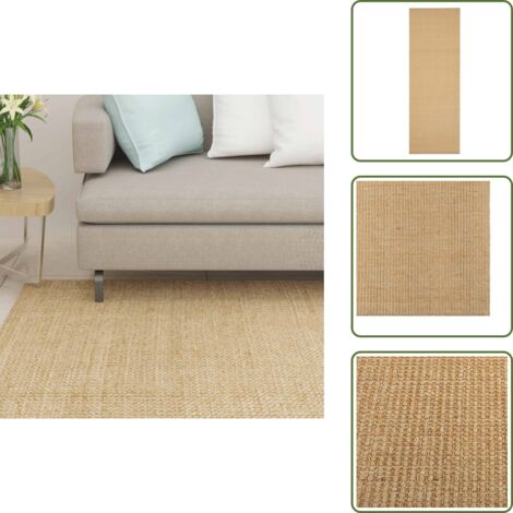 The Living Store Teppich Natur Sisal 100x300 cm - Naturfaser Teppich ...