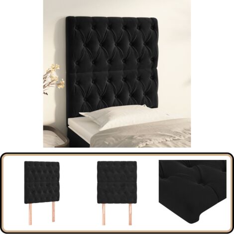 Kopfteile 2 Stk. Schwarz 80x7x78/88 cm Samt - Bettkopfteile - Kopfteil ...
