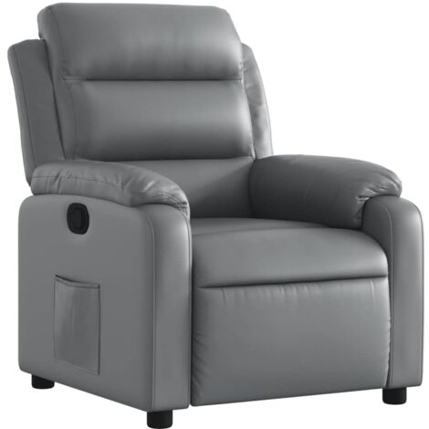 Relaxsessel Grau Kunstleder - Komfortabler Sessel - Relaxsessel ...