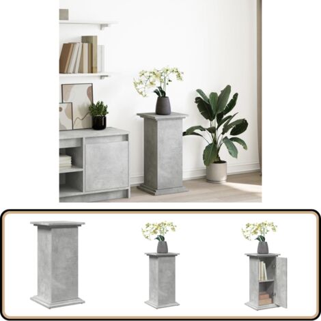 vidaXL Postament mit Stauraum Betongrau 31x30x60 cm Holzwerkstoff