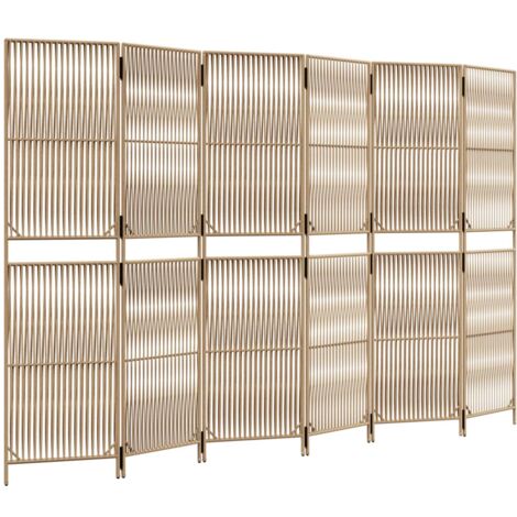 Paravent 6-tlg. Beige Poly Rattan - Raumteiler - Paravent ...