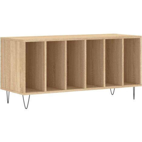 Plattenschrank Sonoma-Eiche 100x38x48 cm Holzwerkstoff - Plattenregal ...