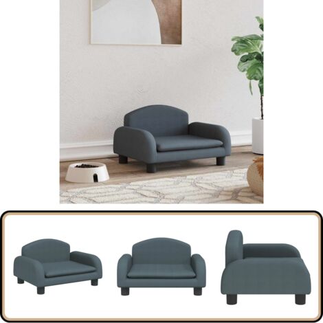 Hundebett Dunkelgrau 50x40x30 cm Stoff - Hunde Bett - Hundebett - Haustierbett - Kleines ...