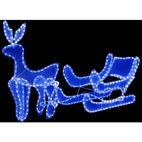 LED-Rentier mit Schlitten und Mesh 432 LEDs - Weihnachtsdeko - LED ...