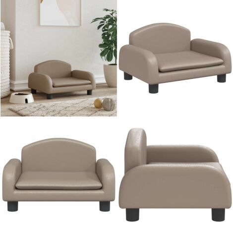 Hundebett Cappuccino-Braun 50x40x30 cm Kunstleder - Hundebett - Haustierbett - Hundeliege ...
