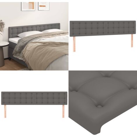 Kopfteile 2 Stk. Grau 80x5x78/88 cm Kunstleder - Bettkopfteile ...