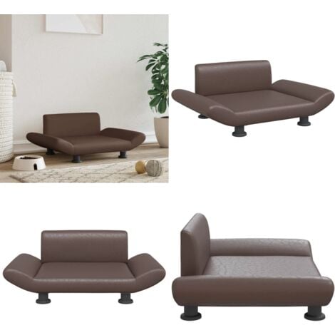 Hundebett Braun 70x45x28 cm Kunstleder - Hunde Bett - Hundebett - Haustierbett - Tierbett ...