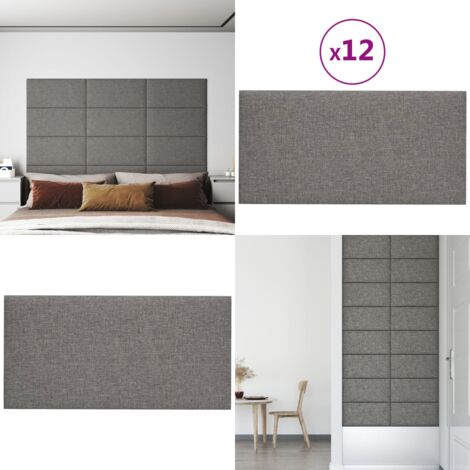 Wandpaneele 12 Stk. Hellgrau 60x30 cm Stoff 2,16 m² - Wandpaneele ...
